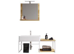 4051814438769 - 3-tlg Waschplatz Waschtisch Badmöbel Set Waschbecken Holz Metall Industrial Style Bitila 100 V2 4051814438769 - 3-tlg Waschplatz Waschtisch Badmöbel Set Waschbecken Holz Metall Industrial Style Bitila 100 V2