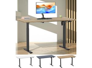 4051814435898 - Höhenverstellbarer Schreibtisch stufenlos 71-120 cm elektrisch höhenverstellbar Computerisch Maße 110x80 Bürotisch Lona
