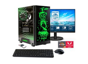 4045643121602 - E (A bis G) HYRICAN Gaming-PC-Komplettsystem Rockstar SET02160 Computer-Komplettsysteme Windows 11 inklusive 24 Monitor Philips 241V8LA Gr Microsoft Windows 11 Home (64 Bit) 16 GB RAM 1000 GB SSD schwarz Bestseller