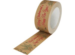 4251924752087 - terra Papier-Packband Merry Christmas natur VE 6 Rollen Bandbreite 50 mm ab 10 VE