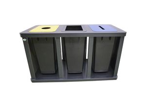 4030695020423 - VAR Wertstoff-Sammelstation Tetris 3 KS-Behälter á 58 liter Aus hochwertigen verzinkten Stahlteilen gefertigt Maße 670 x 1200 x 520 mm (H x B x T)