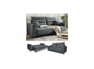 4066731227174 - VitaliSpa Schlafsofa Gästesofa Boxspringsofa Caprioli Anthrazit Schlaffunktion 236x100 cm modern Wohnzimmer Sofa Wohnzimmercouch Loungesofa Schlafcouch Klappsofa Taschenfederkern 2-Sitzer