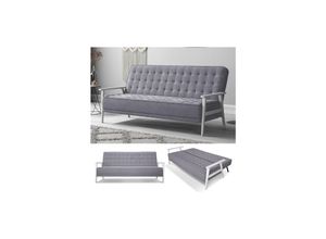 4066731271603 - Schlafsofa Dion mit Klappfunktion Grau moderne 3-Sitzer Gästecouch