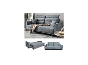 4066731227167 - Schlafsofa Gästesofa Boxspringsofa Caprioli Grau Schlaffunktion 236x100 cm modern Wohnzimmer Sofa Wohnzimmercouch Loungesofa Schlafcouch Klappsofa Taschenfederkern 2-Sitzer