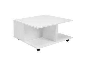 4251745761411 - Couchtisch RAPIDO 70x70x365 cm 2 Schubladen Rollen Melaminharzbeschichtung Weiß Anthrazit