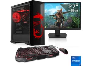 4061474211305 - E (A bis G) CSL Gaming-PC-Komplettsystem HydroX V29569 MSI Dragon Advanced Edition Computer-Komplettsysteme Gr Microsoft Windows 11 Home (64 Bit) 16 GB RAM 500 GB SSD schwarz PC Sets