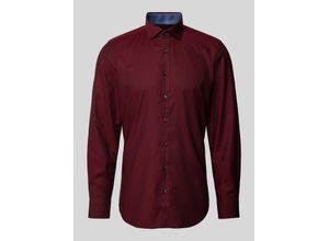 4060553791165 - OLYMP Level Five Hemd Herren Slim Fit Baumwolle bordeaux strukturiert Kent