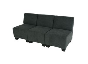 4057651510507 - Modular 3-Sitzer Sofa Couch Moncalieri Stoff Textil ~ anthrazit-grau ohne Armlehnen