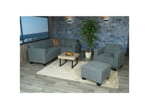 4057651498478 - Modular Sofa-System Couch-Garnitur Moncalieri 4-1-1 Stoff Textil ~ grau