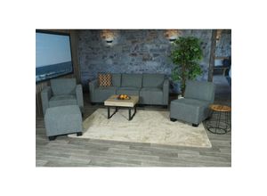 4057651497631 - Modular Sofa-System Couch-Garnitur Moncalieri 3-1-1-1 Stoff Textil ~ grau