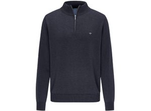 4066227029008 - FYNCH-HATTON® Pullover Baumwolle Logo-Stickerei für Herren blau 3XL