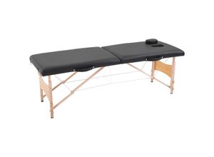 4250871299461 - Mobiler Massagetisch schwarz 186 x 60 x 58-81 cm Massageliege Entspannungsliege höhenverstellbar