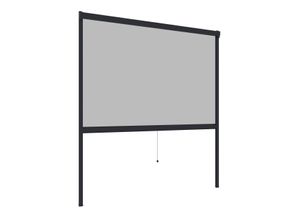 9003117043237 - Insektenschutzrollo PLUS Windhager halbtransparent Klemm- oder Schraubmontage BxH 130x160 cm grau