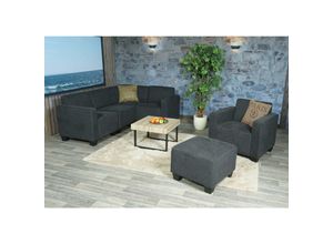 4057651497099 - Modular Sofa-System Couch-Garnitur Moncalieri 4-1-1 Stoff Textil ~ anthrazit-grau