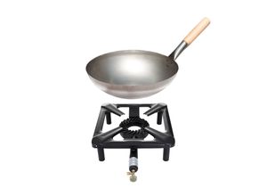 4041571401991 - AllGrill Hockerkocher-Set mit Stahl-Wok Ø 30 cm - ohne Zündsicherung