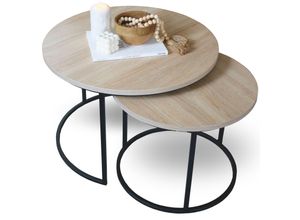4260750010742 - holz4homeÂ® Couchtisch 2er-Set MDF Sonoma Eiche