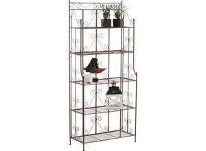 4251152670764 - Standregal Ciara I Outdoor Metallregal für Pflanzen im Landhausstil I Regal für Balkon Terrasse Veranda und Garten I 5 klappbare Böden