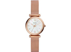 4013496002461 - Quarzuhr FOSSIL CARLIE ES4433 Armbanduhren rosegold (roségoldfarben) Damen Quarzuhren Armbanduhr Damenuhr Perlmutt-Zifferblatt Edelstahlarmband