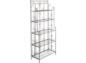 4250420260850 - Standregal Ciara I Outdoor Metallregal für Pflanzen im Landhausstil I Regal für Balkon Terrasse Veranda und Garten I 5 klappbare Böden