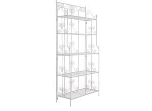 4250420234837 - Standregal Ciara I Outdoor Metallregal für Pflanzen im Landhausstil I Regal für Balkon Terrasse Veranda und Garten I 5 klappbare Böden