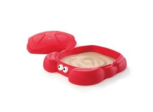 0733538740505 - Crabbie Sandkasten mit Deckel und Sitzbank Plastik Sand Kasten mit Abdeckung für Kinder in Form einer Krabbe - Rot - Step2