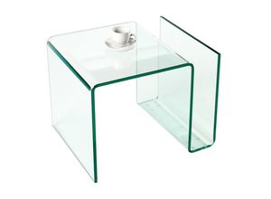 4250243547138 - riess-ambiente Couchtisch FANTOME - 50cm Beistelltisch mit Ablage für Magazine transparent Glas