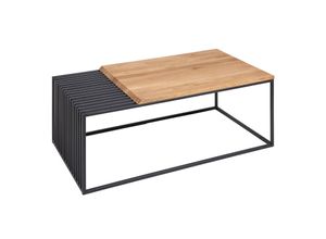 4251854719181 - riess-ambiente Couchtisch ARCHITECTURE - 100cm Eiche geölt schwarzes Metallgestell Massivholz