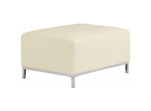 4260580936502 - Beliani - Ottomane Beige Leder Metallbeine für Wohnzimmer Retro Modern