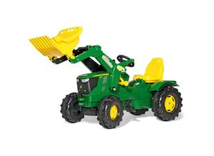 4006485611096 - Trettraktor John Deere 6210R + Frontlader Flüsterreifen ab 3 Jahre - Rolly Toys