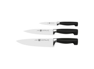 4009839014451 - Messer-Set ZWILLING ****Vier Sterne Kochmesser-Sets silberfarben (schwarz silberfarben) Küchenmesser-Sets Kochmesser-Sets Friodur-Stahl