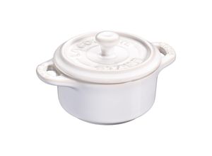 4009839376986 - Ceramique Mini Cocotte 10 cm rund Elfenbein-Weiß Keramik