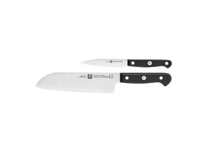 4009839377372 - Messer-Set ZWILLING Gourmet Kochmesser-Sets silberfarben (schwarz silberfarben) Made in Germany FRIODUR eisgehärtete Klingen Sonderschmelze