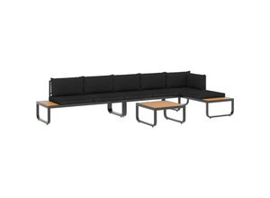 8719883776453 - Bonnevie - 4-tlg Garten-Ecksofa-Set mit Auflagen Aluminium und wpc vidaXL925489