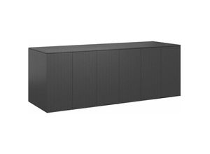 8720286669426 - Bonnevie - Garten-Kissenbox pe Rattan 291x1005x104 cm Schwarz vidaXL173791