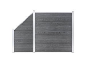 8719883984193 - Bonnevie - wpc Zaun-Set 1 Quadrat + 1 Schräge 273x186 cm Grau vidaXL473002