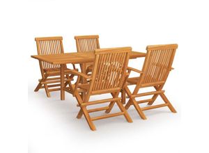 8720286227312 - 5-tlg Garten-Essgruppe，Gartenmöbel Set Massivholz Teak vidaXL