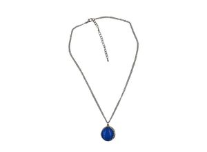 4039787006345 - Modeschmuck Kette silberfarbene Kette Anhänger blauer Katzenaugenstein