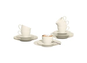 4052212081427 - Kaffeeservice SELTMANN WEIDEN Geschirr-Set Service Zoè Geschirr-Sets Gr 18 tlg beige (creme) Geschirr-Sets für 6 Personen zeitlose Formensprache Made in Germany 18 Teile