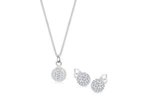 4050878227296 - Schmuckset ELLI Kugel Kristalle Sterling Silber Schmuck-Sets Gr OneSize weiß (weiß weiß) Damen Schmucksets