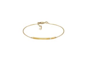 4050878569761 - Armband ELLI DIAMONDS Erbskette Geo Stab Diamant (0015 ct)375 Gelbgold Armbänder Gr 16 cm mit Diamanten Gelbgold 375 goldfarben (gold weiß) Damen Armbänder