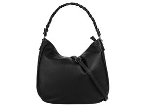 4260543062521 - Henkeltasche SAMANTHA LOOK Damen Gr B H T 34cm x 31cm x 10cm onesize schwarz Leder leicht glänzend unifarben Taschen echt Leder Made in Italy