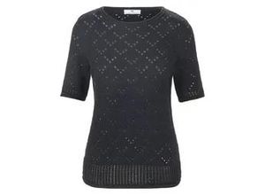 4065691206793 - PETER HAHN Strickpullover Damen Baumwolle schwarz gemustert