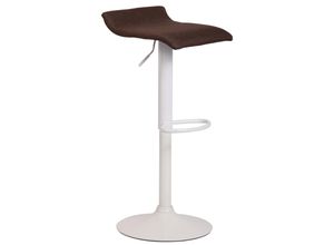 4251756461287 - Barhocker DYN V2 Stoff I Höhenverstellbarer Thekenhocker mit Fußstütze I Tresenhocker mit Trompetenfuß