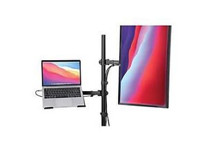 0766623462136 - TV & Monitor & Laptop Combo Mount Desk Full Motion 1 screen Screen Sizes 10-27 Laptop up to 17 Black Clamp Assembly VESA 75x75 to 100x100mm Max 8kg Lifetime Warranty - Befestigungskit (Tischmontage) - für Monitor Notebook - 