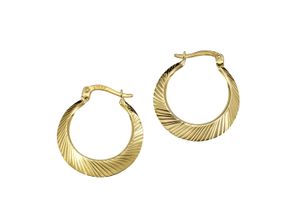 4006046272513 - Paar Creolen VIVANCE 333 Gold diamantiert 20mm Ohrringe Gr ONE-SIZE Gold gelb Damen Creolen