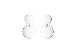 4050878558055 - Paar Ohrhänger ELLI Geo Plättchen Kreis Circle Matt Minimal 925 Silber Ohrringe Gr OneSize ohne Stein Silber 925 (Sterlingsilber) silberfarben (silber) Damen Ohrhänger