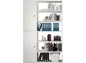 4044341236557 - Regal FIF MÖBEL TORO weiß (lack weiß) Regale B H T 140cm x 2213cm x 332cm Holzwerkstoff unifarben Büroregal Standregal Bücherregal B140cm H2213cm T332cm