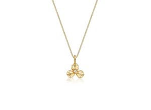 4050878585716 - Collierkettchen ELLI DIAMONDS 3D Blume Anhänger Diamant (0015 ct) 585 Gelbgold Halsketten Gr 45 0015 ct mit Diamanten Gelbgold 585 Länge 45 cm goldfarben (gold weiß) Damen Colliers