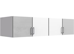 4038061021470 - Schrankaufsatz WIMEX Click grau (beton nachbildung lichtgrau weiß) B180cm H42cm T56cm Kunststoff Möbelaufsätze Kleiderschrank-Zubehör Schrankaufsatz