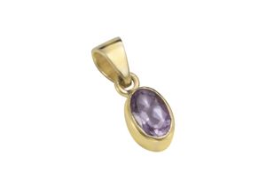 4006046315838 - Ketten-Anhänger VIVANCE 333 - Gelbgold mit Amethyst Schmuckanhänger Gr ONE-SIZE Gold 05 g gelb (gelb lila) Damen Anhänger